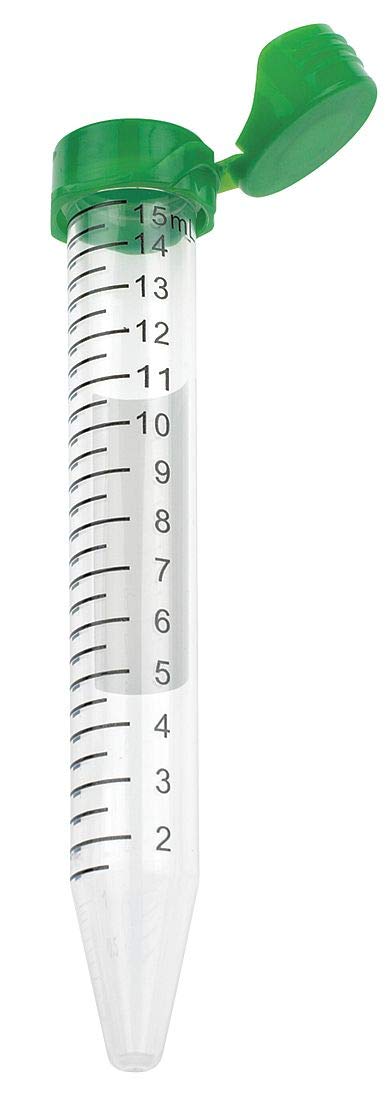 Celltreat 229417 Polypropylene 15mL Centrifuge Tube, Flip-Top Cap, Sterile, Re-Sealable Bag (Case of 500)