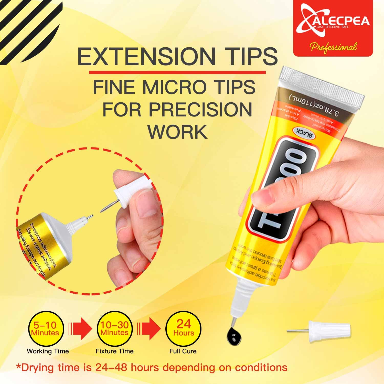 ALECPEA Upgrade T-7000 Black Adhesive Glue - 2PCS 15ml | High-Performance Waterproof Adhesive for Precision Repairs, Perfect for Phone, Electronics, Jewelry, and Crafts