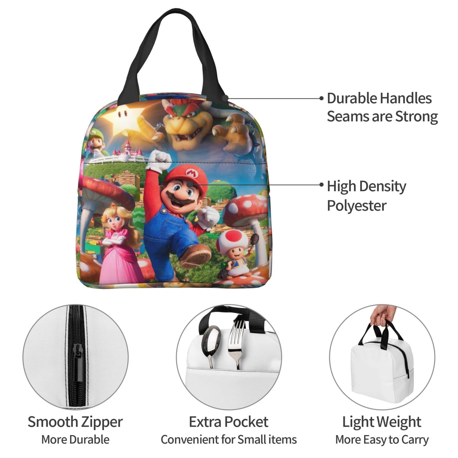 Awetmud Cartoon Lunch Box Portable Lnsulation Multifunctional Lunch Bag For Office Work Picnic