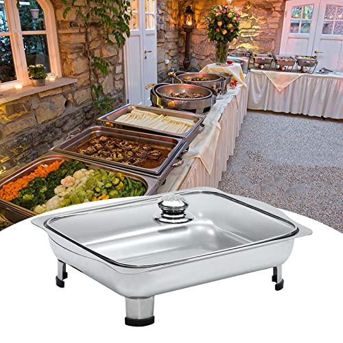 Bothyi Buffet Dish Tray Chafing Dish Easy to Clean Buffet Server with Lid Serving Tray Stainless Steel Chafer for Entertaining Parties Birthday, arc