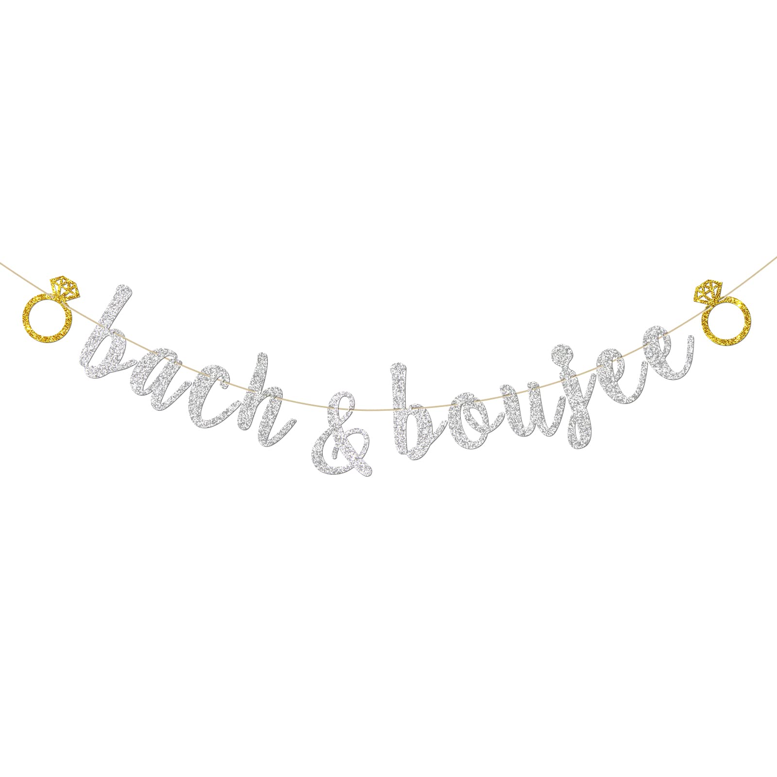 INNORU Bach & Boujee Banner, Bridal Shower, Engagement Party Decorations, Boujee Bride Banner, Wedding Bachelorette Party Decorations, Silver Glitter