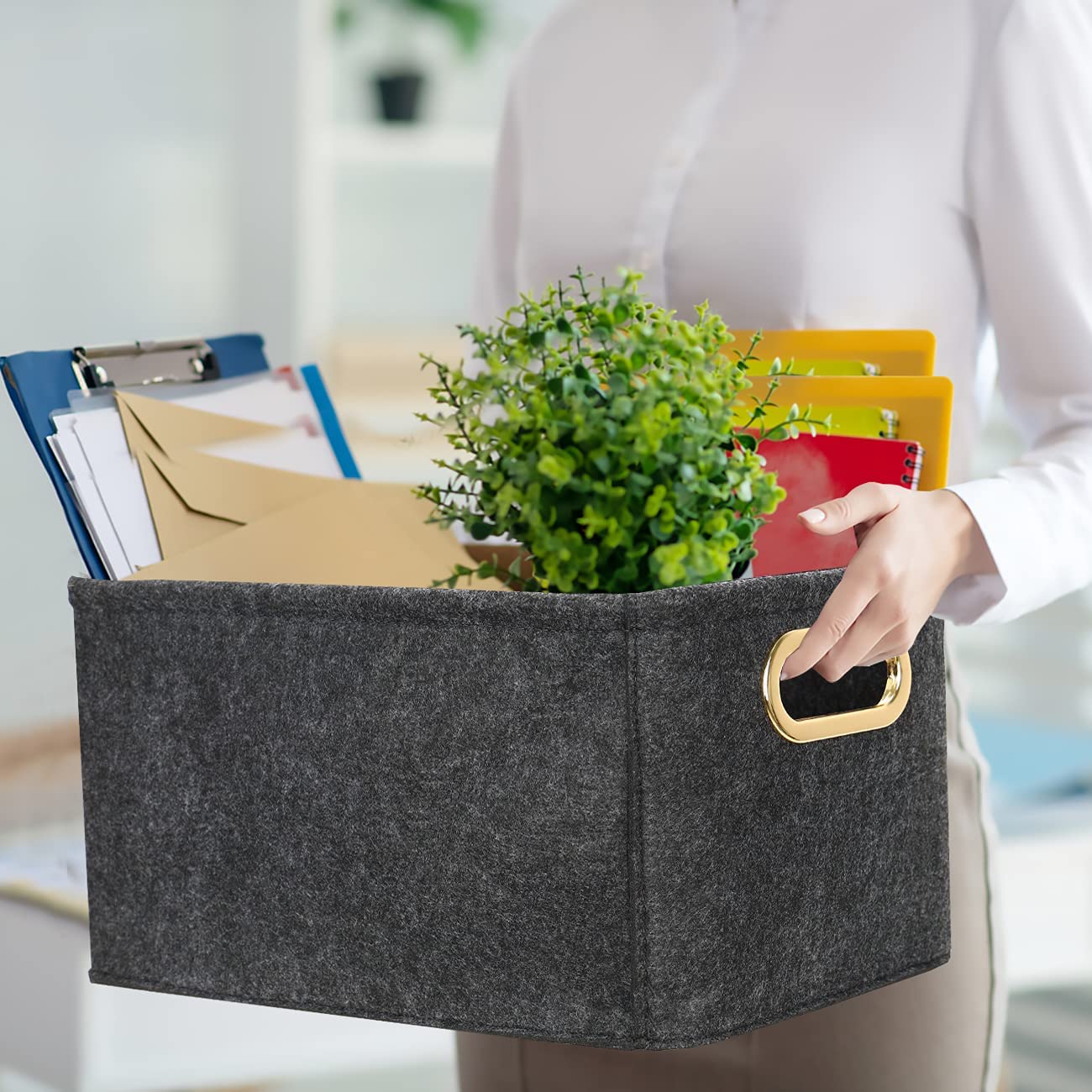 Set of 4 Collapsible Fabric Storage Cubes Organizer Shelf Basket Storage Bins Bag Basket Container