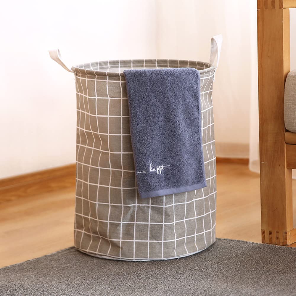 VHODFDIF Simple Dirty Laundry Basket Cotton and Linen Foldable Round Storage Bucket Clothing Large-Capacity Storage Home