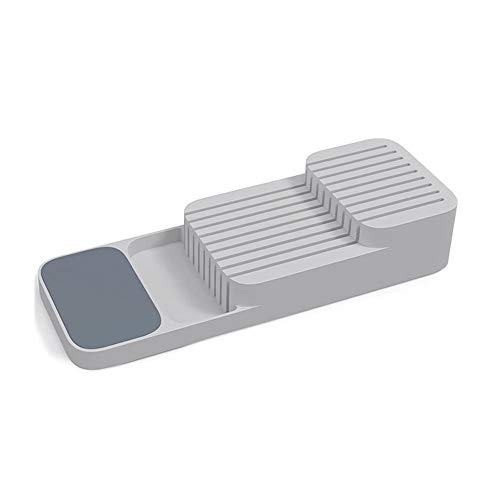 axGear Kitchen Drawer Organizer Tray for Knives Knife Block Cutlery Storage Grey