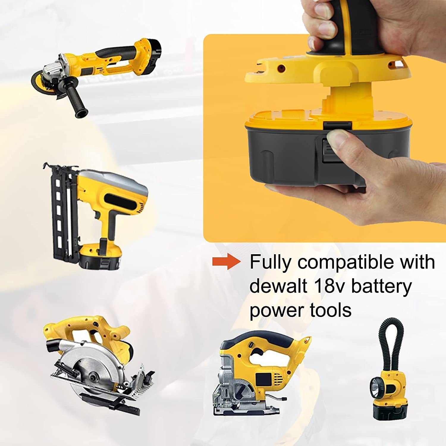 KINGTIANLE 2-Pack 18V 5.0Ah Replacement Battery for Dewalt 18 Volt XRP DC9096 Ni-Mh Batteries, Compatible with DC9098 DC9099 DW9095 DW9096 DW9098 Cordless Power Tools