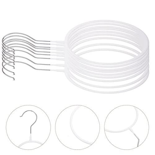 Cabilock 24pcs Circle Shawls Organizing Steel and for Organizer Hanger Wardrobe Belt Bathroom Save Neckties, Saver Pashminas Scarves, Clothes White Non Rack Scarf Clo Accessories