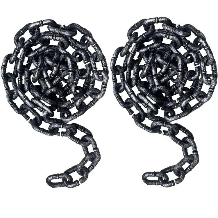 Lodou Halloween Decoration Chain,Plastic Chains Props,Halloween Costume Chain Prison Chain for Halloween Party Decoration Cosplay Accessory (2)