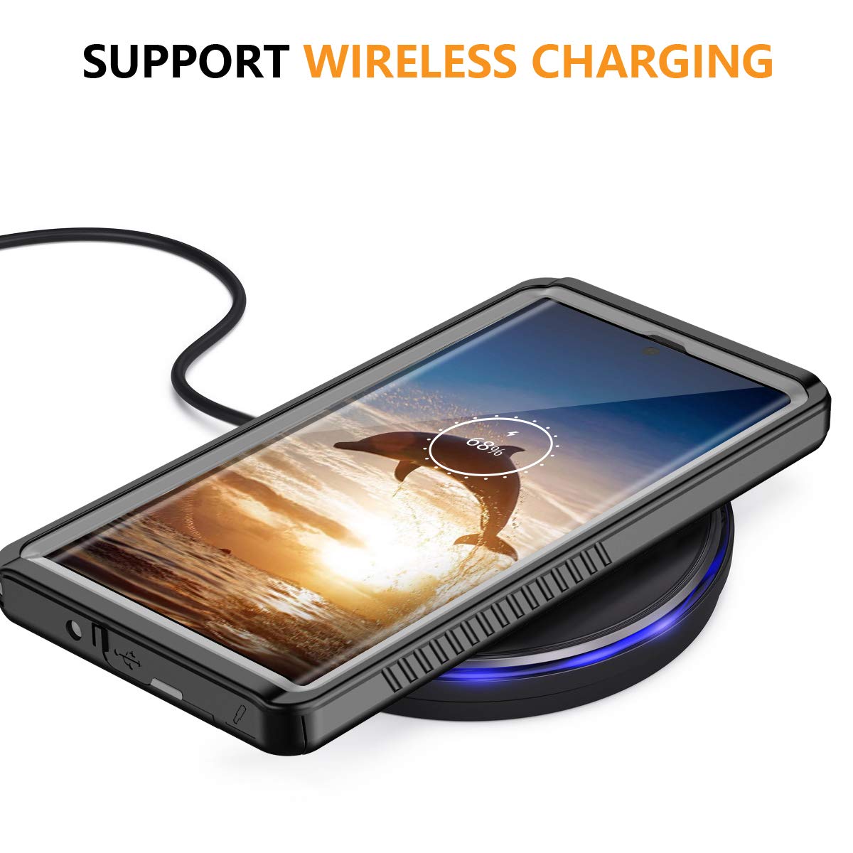 ANTSHARE Galaxy Note 10 Waterproof Case,Note 10 Case Built in Screen Protector 360°Full Body Protective Shockproof Dirtproof Sandproof IP68 Underwater Waterproof Case for Note 10(Clear Black)