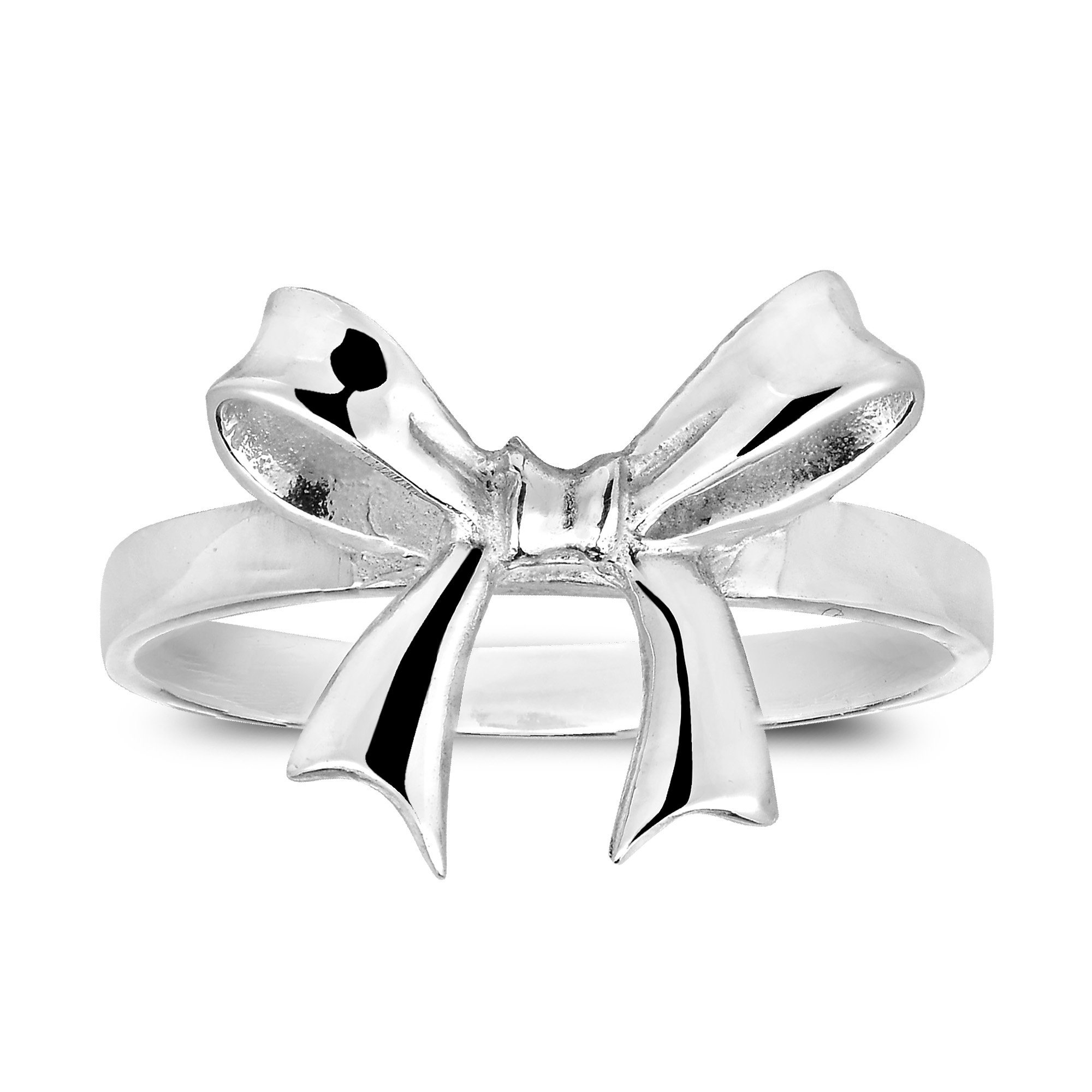AeraVida Cute Little Bow or Ribbon of Sterling Silver Ring Size 6 for Adorable and Stylish Fashion Accesores for Women