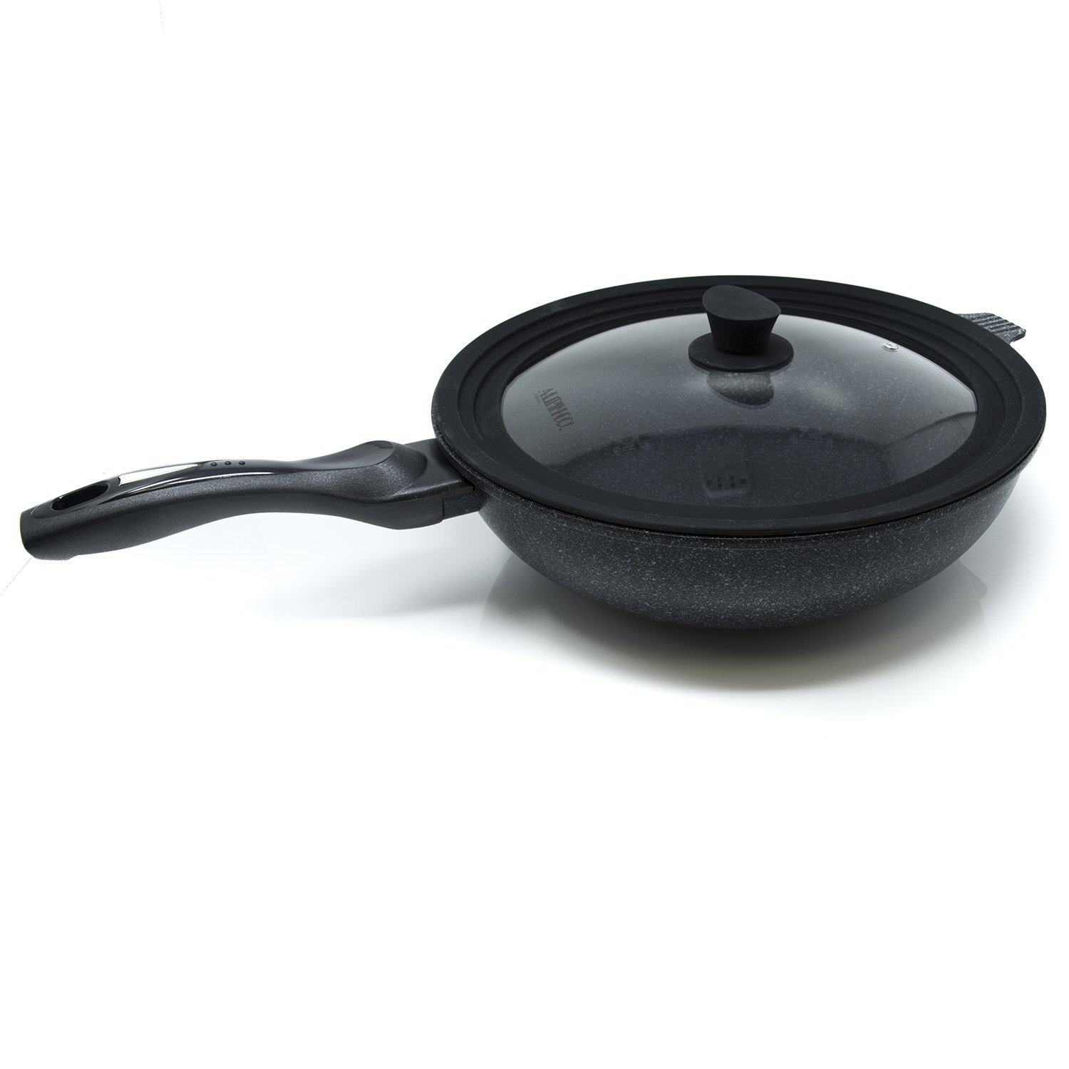 Alpha Living Universal Silicone Cookware Pots and Pans Vented Tempered Glass-Graduated Lid with Easy Grip Fits 9.5", 10" 11" (Small)