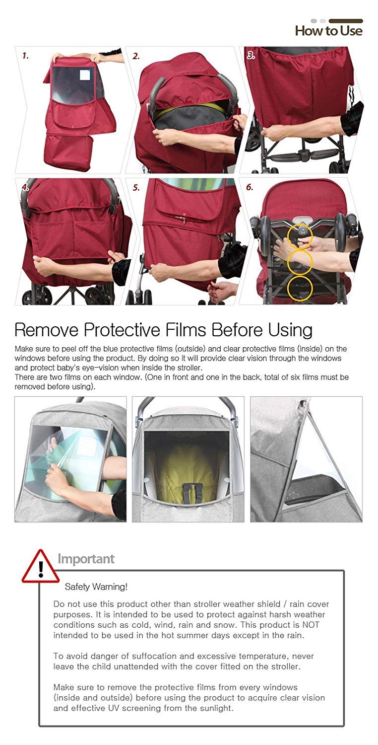 Manito Melange Alpha Stroller Weather Shield (Black)