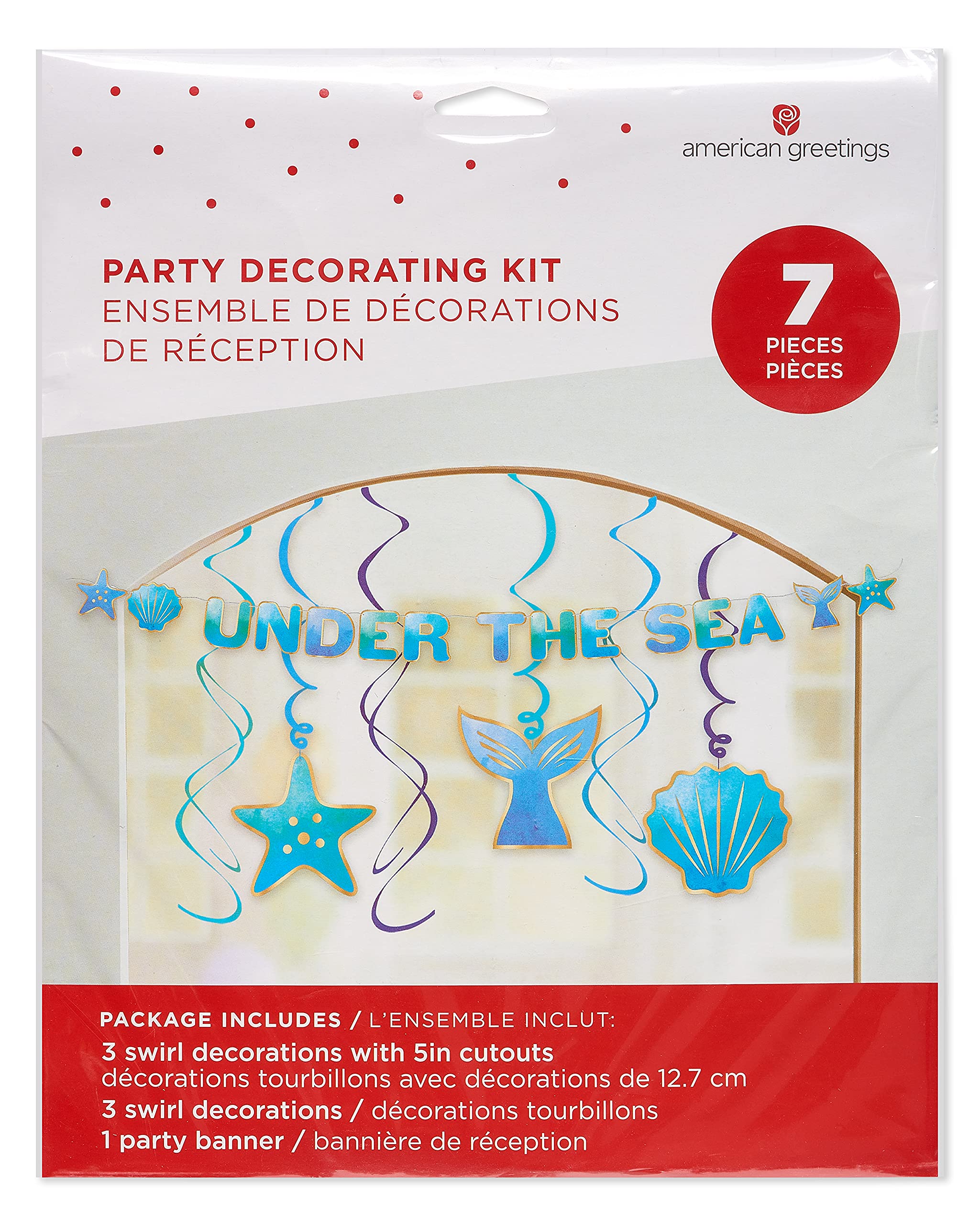 American Greetings Mermaid Party Supplies, Banner Decoration Kit (7-Count)