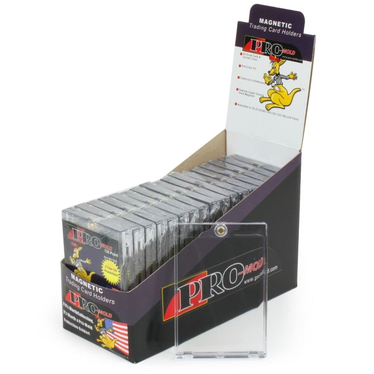 pro mold Box (18) Pro-Mold 130pt. Magnetic One Touch Card Holders Holds Card with Penny Sleeve MH130S