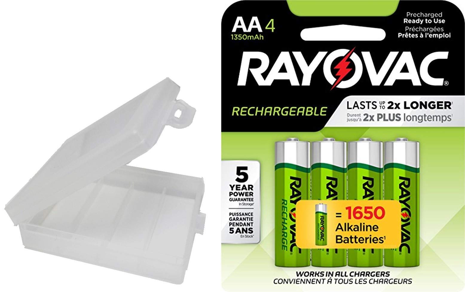 My Battery Supplier Rayovac Rechargeable 1350mAh NiMH AA Batteries 4 Packs
