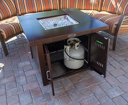 AZ Patio Heaters Outdoor Fire Pit in Hammered Bronze with Cover