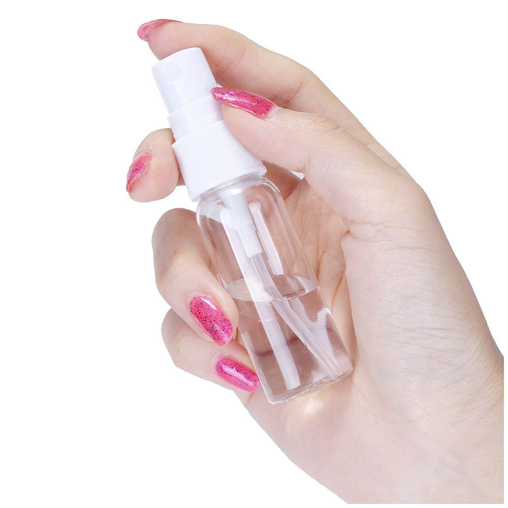 Anyumocz 30 Pack 30ml(1oz) Fine Mist Mini Clear Spray Bottles with Pump Spray Cap Refillable-Reusable Empty Plastic Bottles Travel Bottle for Essential Oils,Travel,Perfumes