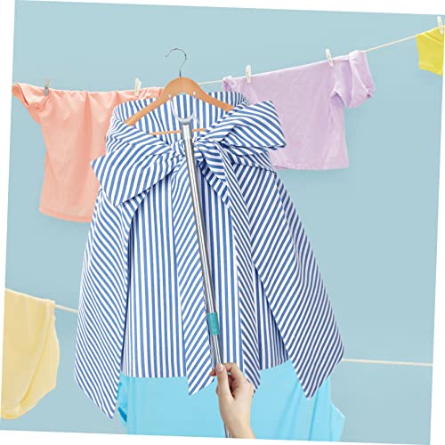 Cabilock 5pcs Stitching Clothes Rail Clothing Racks for Home Drying Rack Clothing Outdoor Sun Blocking Curtains Outdoor Clothes Line Telescopic Clothing Hook Pole Reach Plastic Dark Green