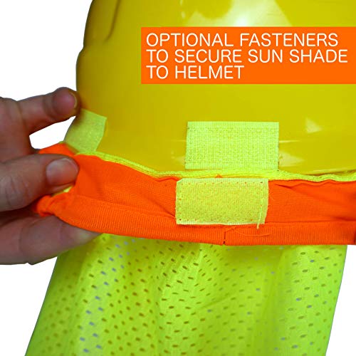 Best Ever PRO-MADE X1 Hard Hat Sun Shade. Premium Neck Shield with Secure-Fit Fasteners & Built in Sweat Towel. Fits Full & Standard Brim Safety Helmets. for Construction Use. Hard Hat Not Included