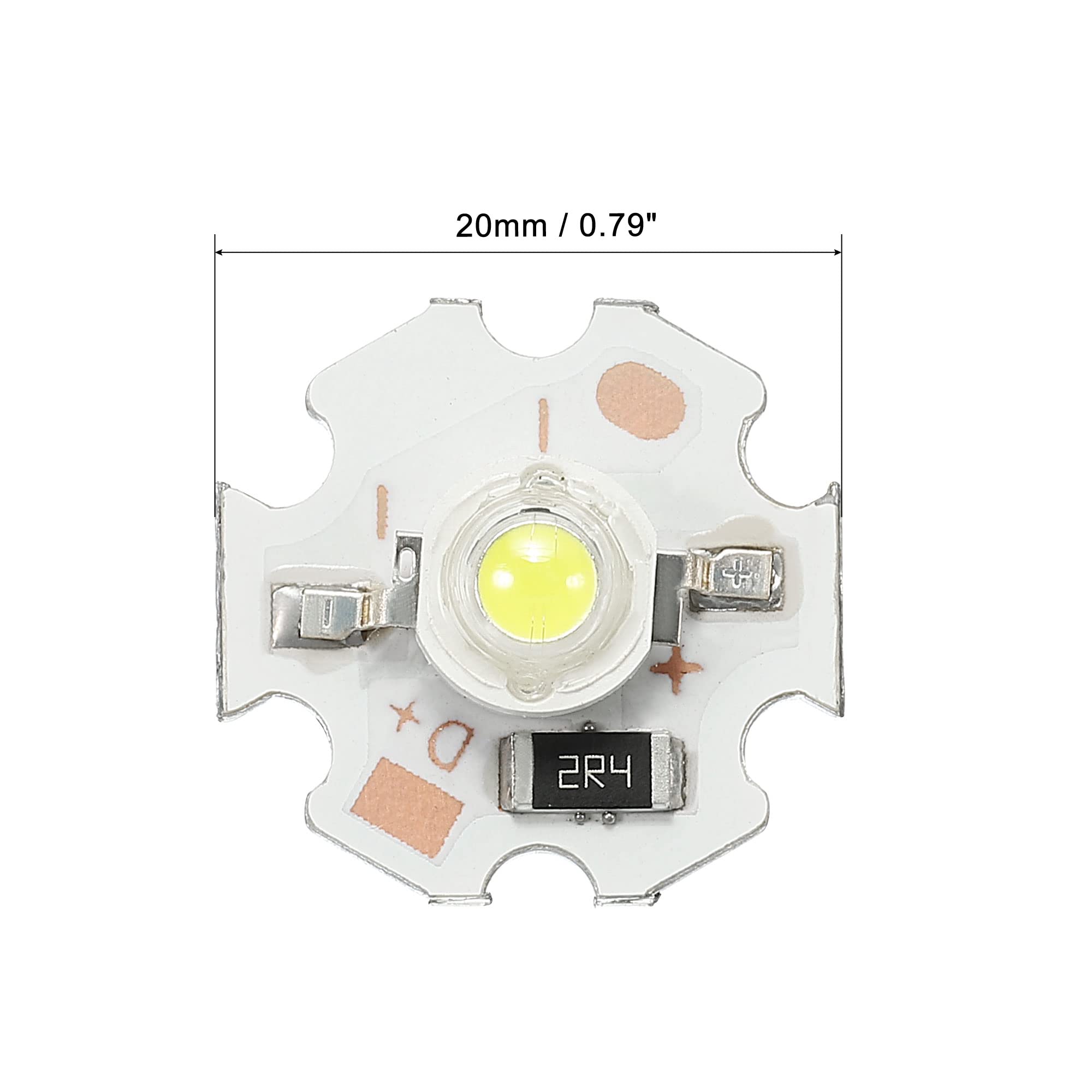 MECCANIXITY COB LED Light Chip Bead 3W 280lm 6000-6500K 20mm 5VDC Energy Saving Bulb for Spotlight Floodlight Replacement White 5Pcs