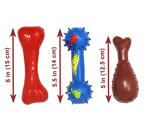 Jalousie Chew Toy Natural Rubber chew Toy for Interactive Play Toy Ball Rope Rubber Value Set for Small to Medium Breed Dog mutt Puppy