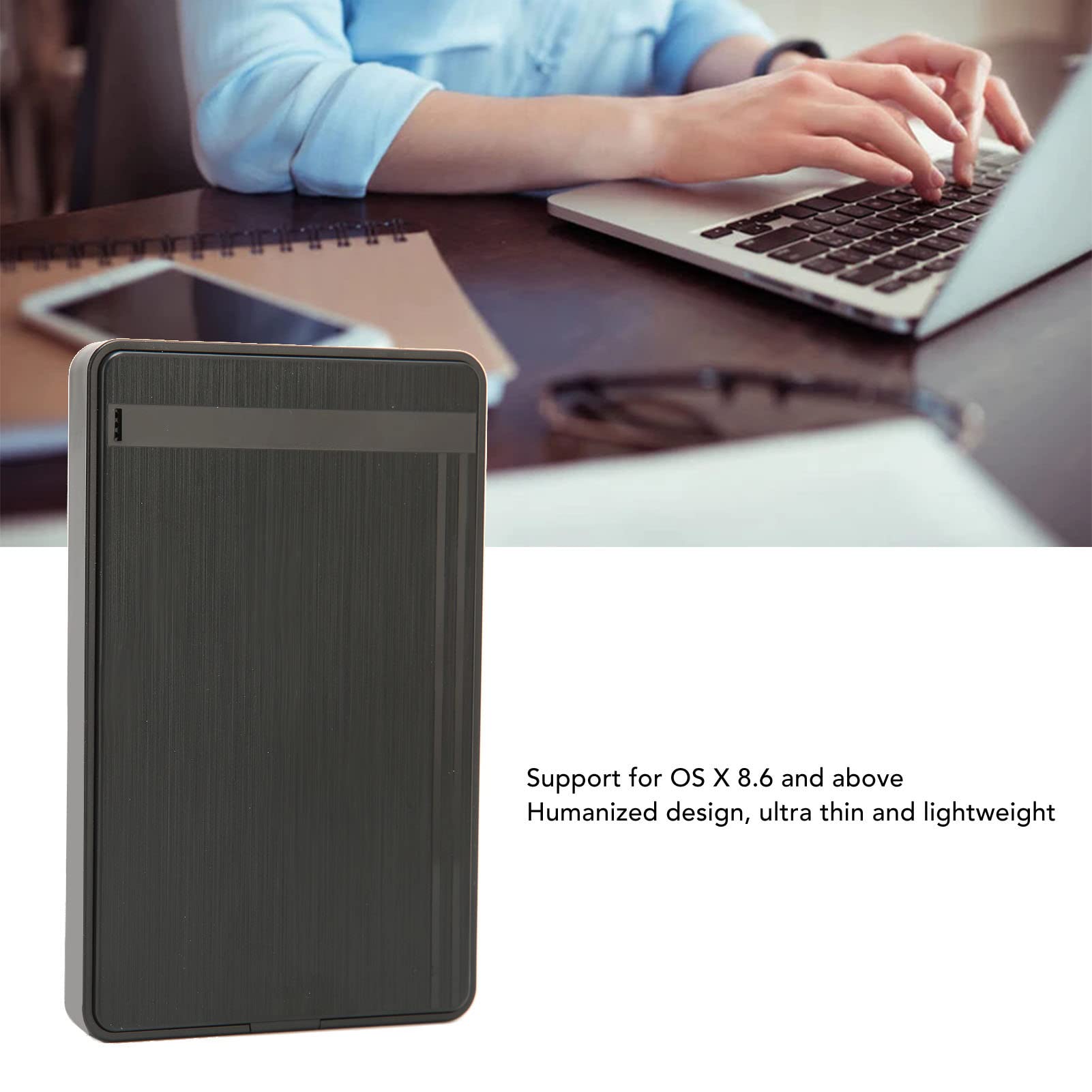 Acogedor USB 3.0 Hard Drive Enclosure, 2.5 inch Mechanical SSD Solid State SATA Serial Port External Mobile Hard Disk Box, Support Up to 6TB, Transmission Speed 5Gbps(SL U25Q83.0M)