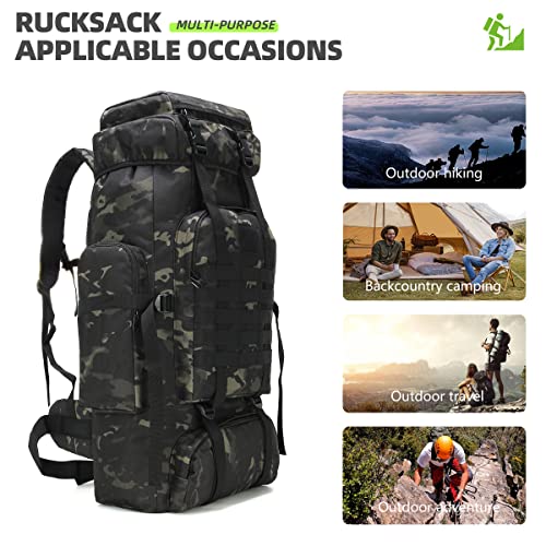 BNMJVJL 70L Hiking Backpack Military Tactical Camping Adjustable waterproof Climbing Sport Bags