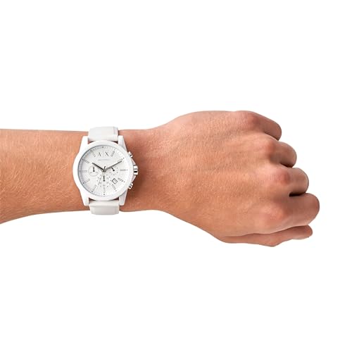 A|X ARMANI EXCHANGE Men's Chronograph White Silicone Watch (Model: A|X1325)