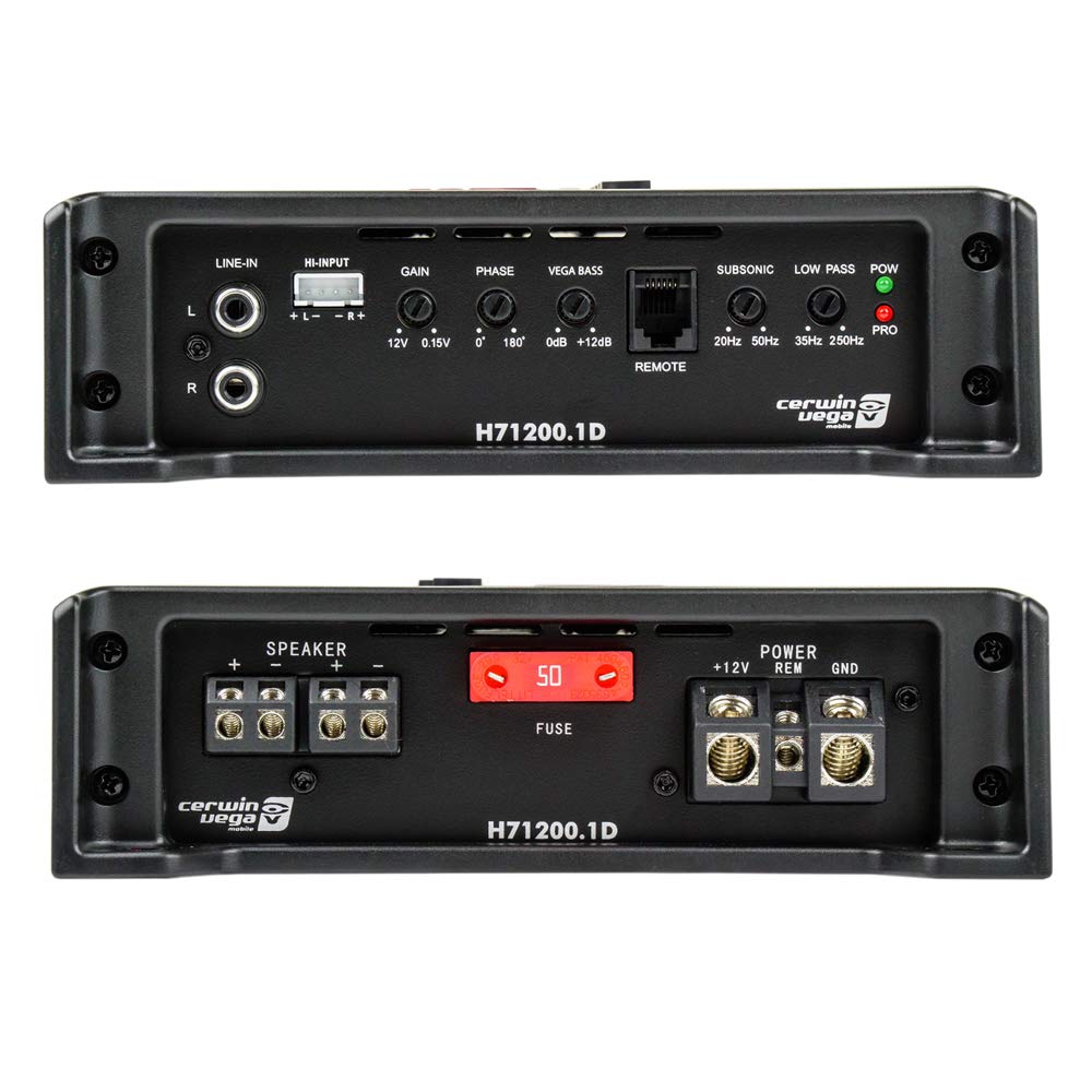 Cerwin-Vega H71200.1D 1200W Max / 600W RMS Class D 1 ohm Stable Monoblock Amplifier