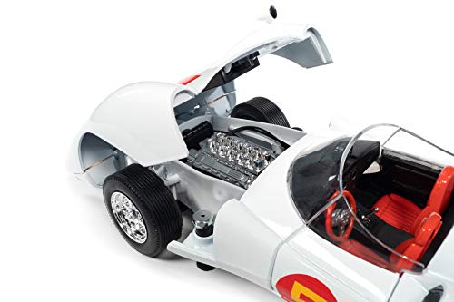 Auto World Speed Racer Mach 5 with Chim Chim and Speed Racer Figures. , Speed Racer AWSS124-1/18 Scale Diecast Model Toy Car
