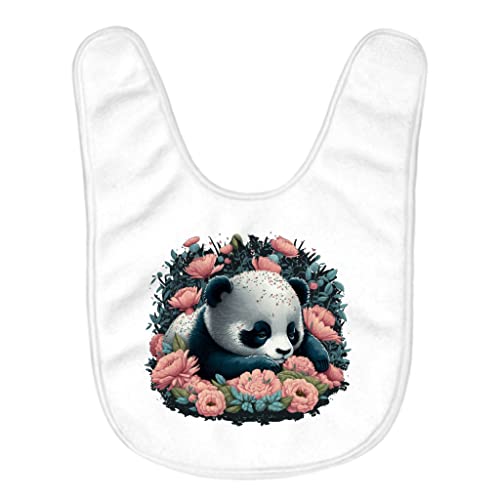 Baby Panda Baby Bibs - Floral Baby Feeding Bibs - Roses Bibs for Eating