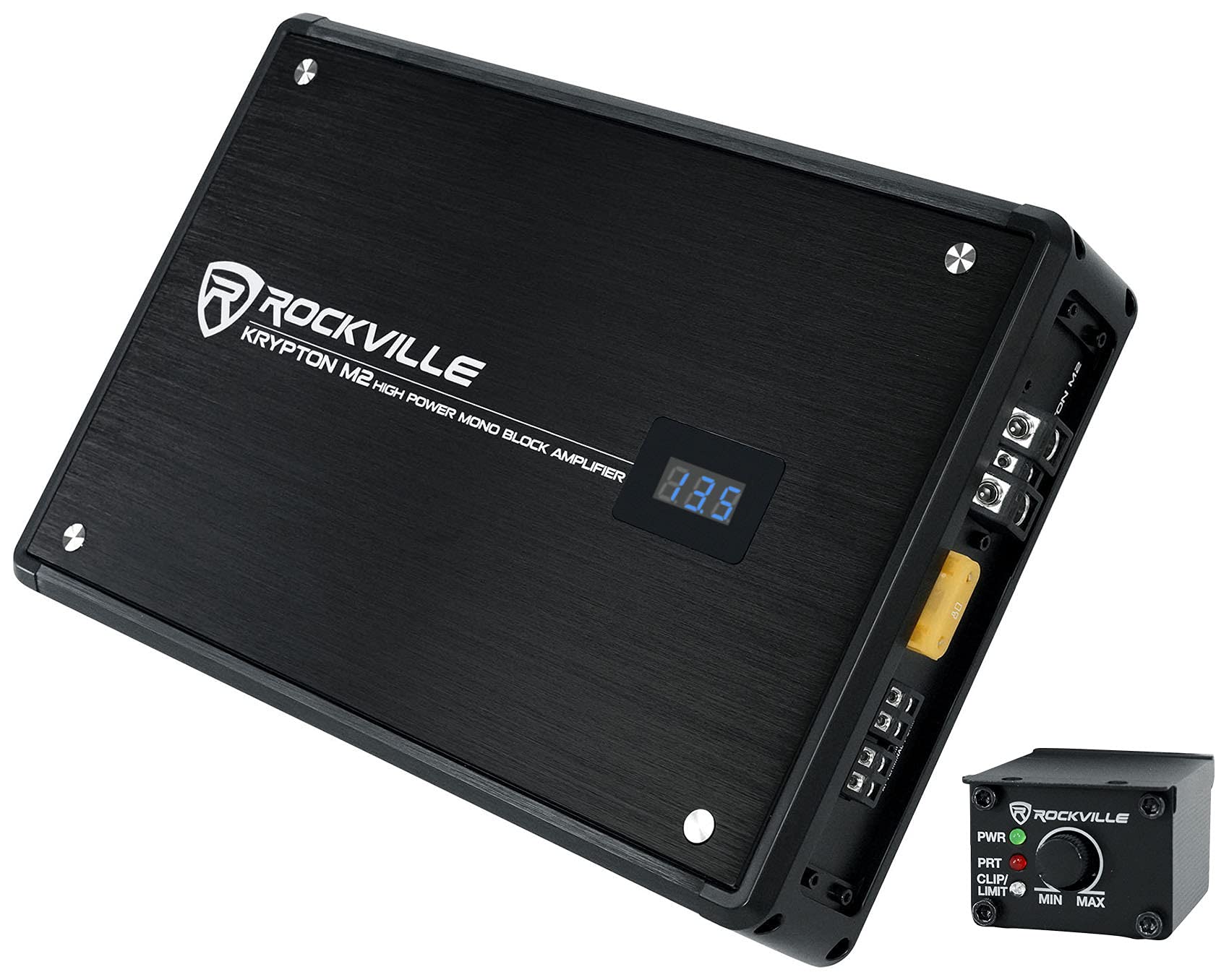 Rockville KRYPTON-M2 Mono Car Amplifier, 1 Ohm, 3000W, Class-D, EQ, Low Pass Filter, Dyno-Certified, Bass Remote, Perfect for Subwoofers and Car Audio