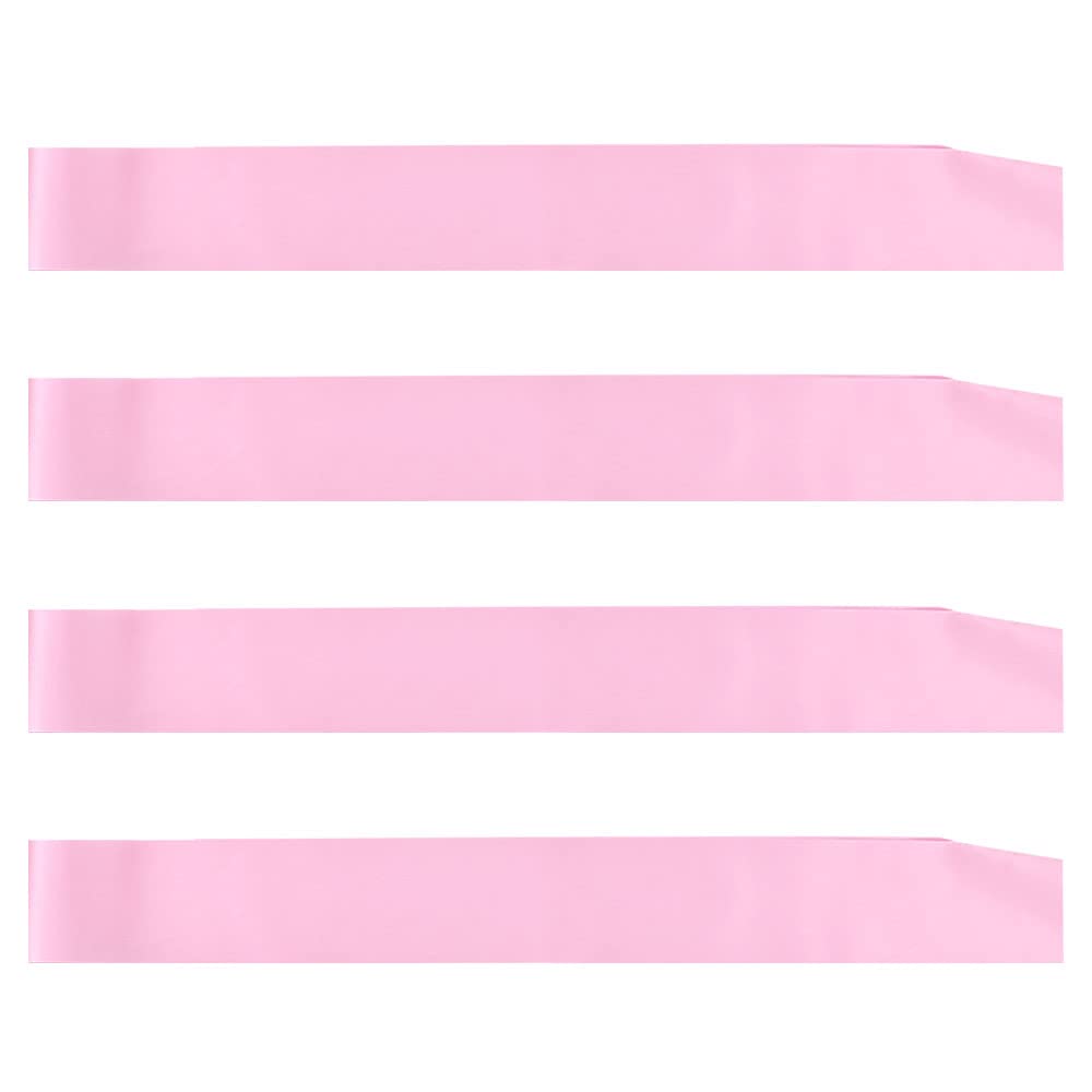 GDTO8820 CoolerthingsDG, 4 Pcs Blank Satin Sashes Plain Sashes Party Accessory for Graduation Wedding Party, Satin Sashes Pageant, Make Your Own Sashes, Pink Party Plain Pageant Sashes(Pink)