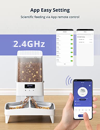 Automatic Cat Feeders, WiFi 5L Automatic Pet Feeder with Anti-Stuck Design, Programmable Cat Food Dispenser for 1-2 Cats and Dogs, 60 Portion 10 Meal Per Day