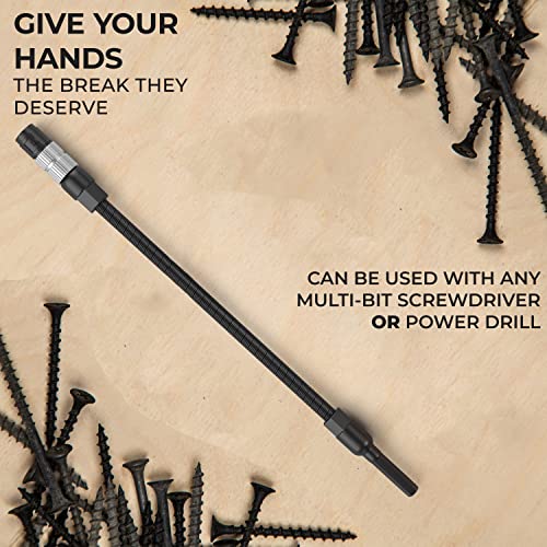 AMERICAN MUTT TOOLS Flexible Drill Bit Extension β 7.5β Flexible Screwdriver Tool | Flexible Shaft Drill Bit Extension, Bendable Flex Bit for Hard to Reach Spaces | Flexible Bit Extension Bar