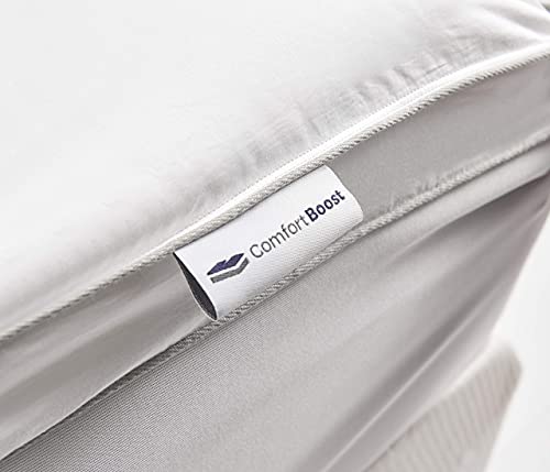 COMFORT BOOST™ Extra Thick, Cooling Mattress Topper — Pillowtop, Down Alternative Mattress Pad with Deep Pockets (8-21" Depth) Fits All Mattress Sizes, Helps Ease Back Pain & Protects — Cali King