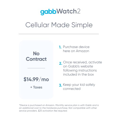 Gabb Watch 2 Smart Watch for Kids -Silver, GPS Tracker, Safe Cell Phone, Talk/Text Ability, Parental Controls, No Social Media, SOS Button, Not a Toy, Ages 6 and Up