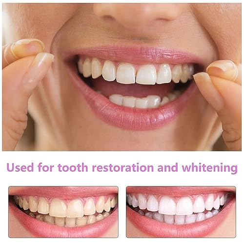 CHNLML Denture Teeth Temporary Fake Teeth Snap on Veneers, Simulation Braces Snap On Smile Tooth Cover Perfect Whitening One Size Fits Most Comfortable Denture to Make,Fix Confident Smile (2 Pcs)
