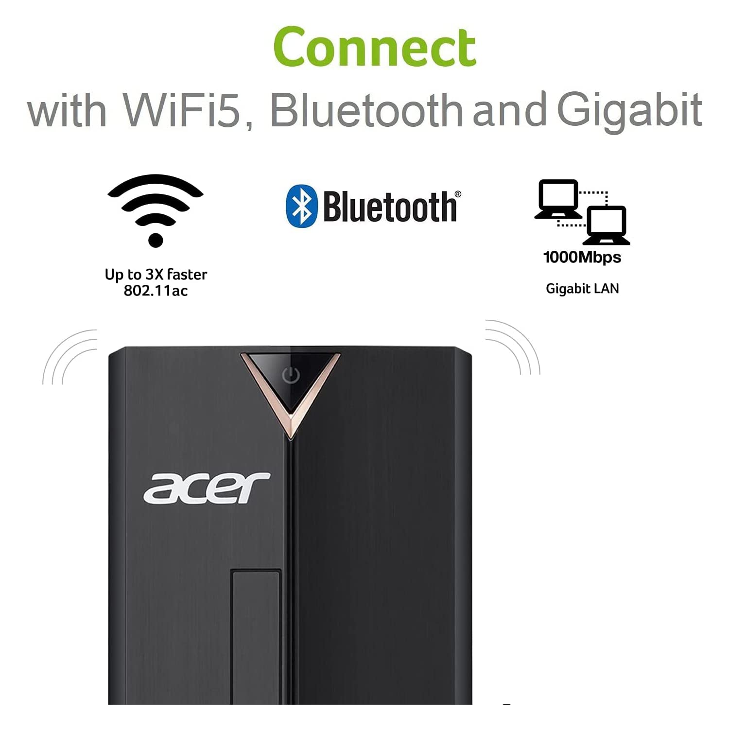 acer Aspire XC Desktop, Intel Celeron J4125 Processor, 16GB RAM, 512GB PCIe SSD + 1TB HDD, DVD-RW, HDMI, VGA, Wi-Fi, Wired KB & Mouse, Windows 11 Home