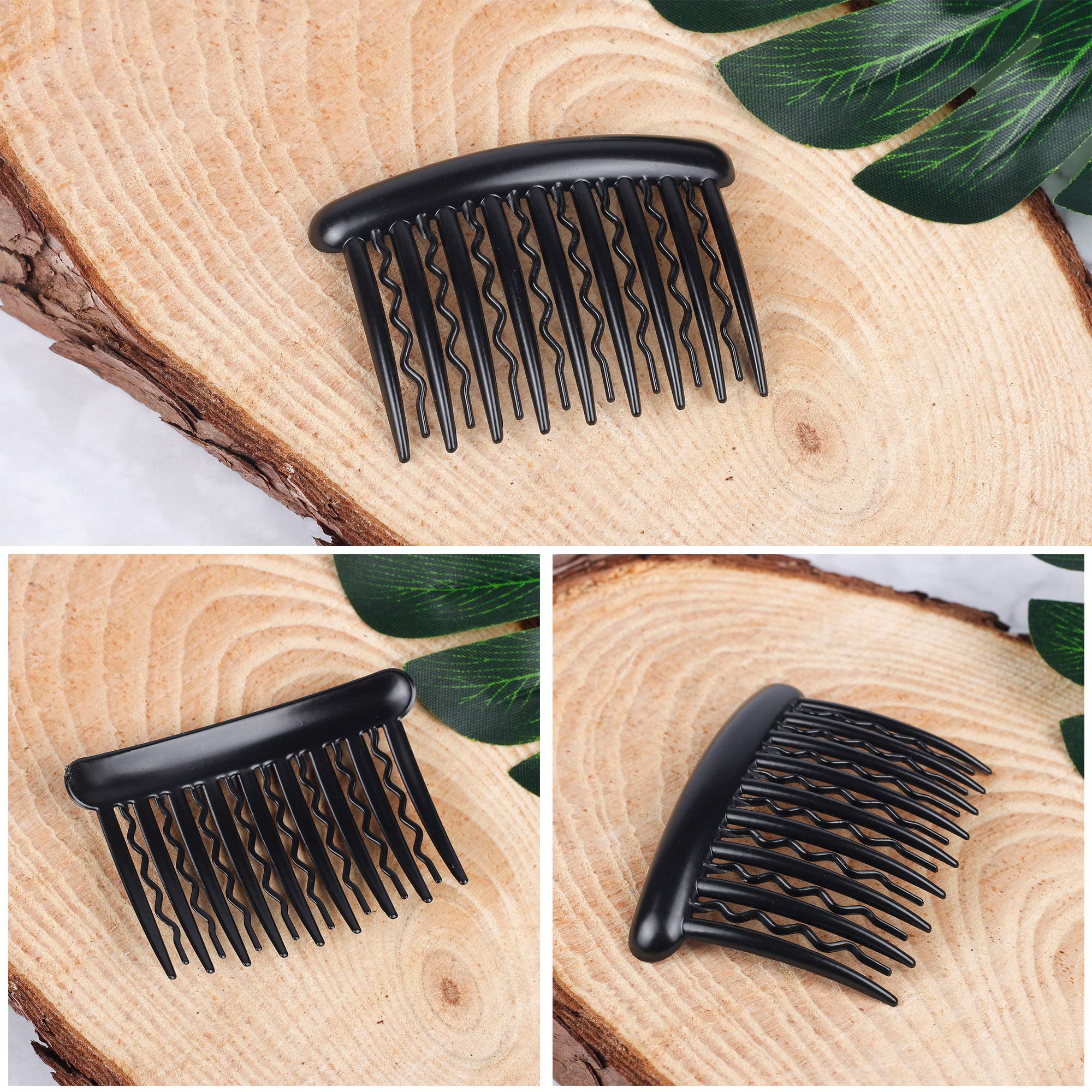 WBCBEC 18 Pieces Plastic Teeth Hair Combs Tortoise Side Comb Hair Accessories for Fine Hair