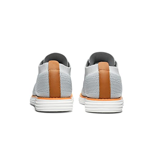 Bruno Marc Mens Mesh Sneakers Oxfords Lace-Up Lightweight Casual Walking Shoes, Grey - 9.5(Grand-01)