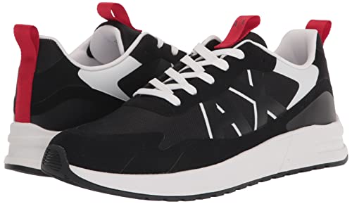 A|X Armani Exchange Men's Pop Color Fashion Sneakers, Black+Black, 10.5