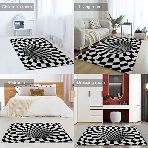 GAGNONLEE 3D Vortexes Illusion Large Rugs Floor Mat Modern Carpet for Home Decoration Area Rug Cozy Art Decoration Polyester Carpet 60 x 40 inch, 60inchL x 40inchW
