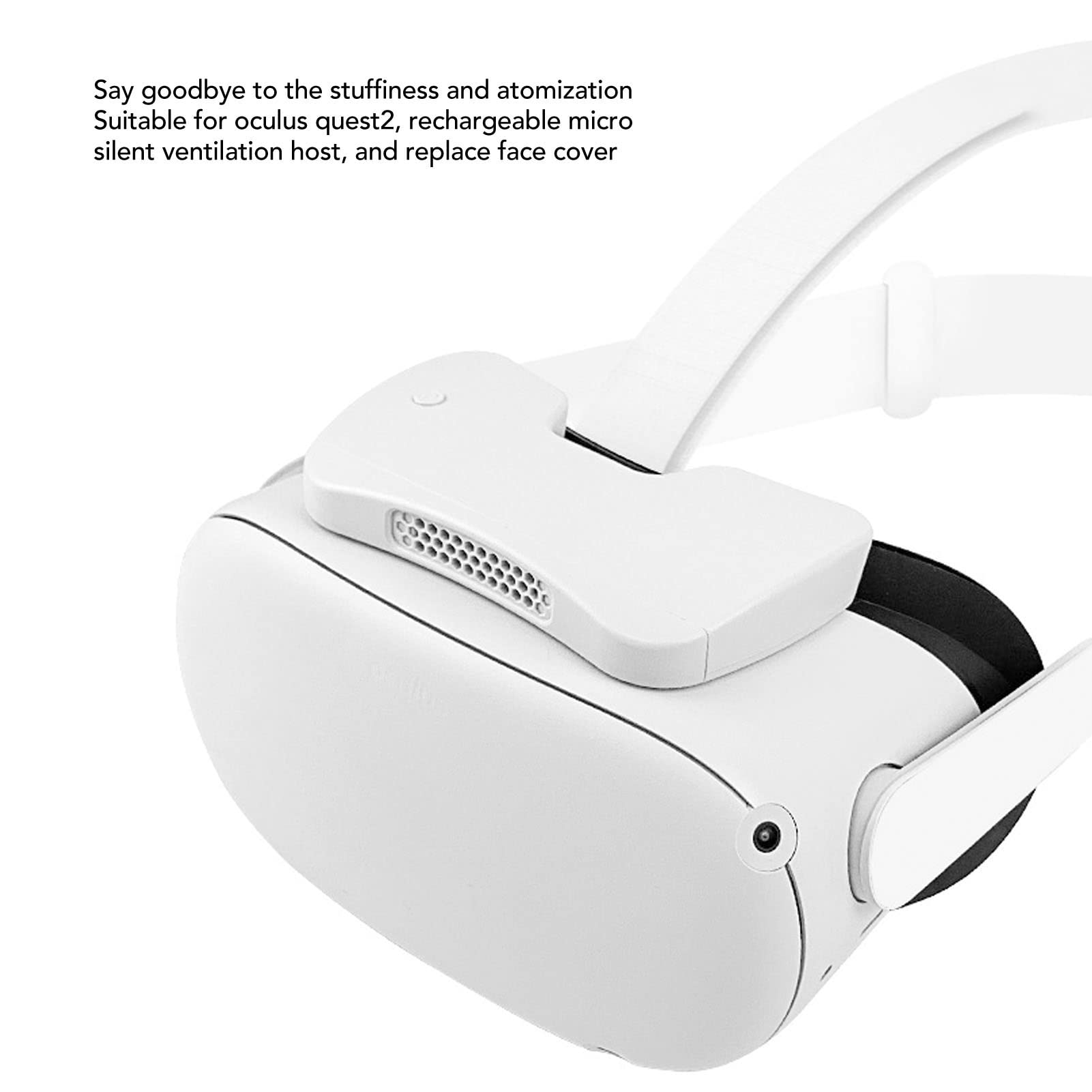 Active Air Circulation Facial Interface, Type C Interface Replace Silicone Face Pad 4400mAh Capacity Battery Active Ventilation System PU Leather for Quest 2 (PU Leather)