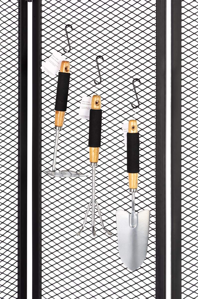 Displays2go Metal Mesh Display Screen, Three Panels, 45" W x 72" H, Iron Mesh Retail - Black (SMMMFSD)