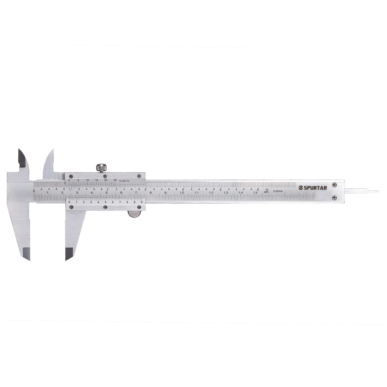 Spurtar Vernier Caliper Measuring Tool 6" Stainless Steel, 0-6Inch/0-150mm Manual Non Digital Calipers, 0.001"/0.02mm High Precision Durable Micrometer