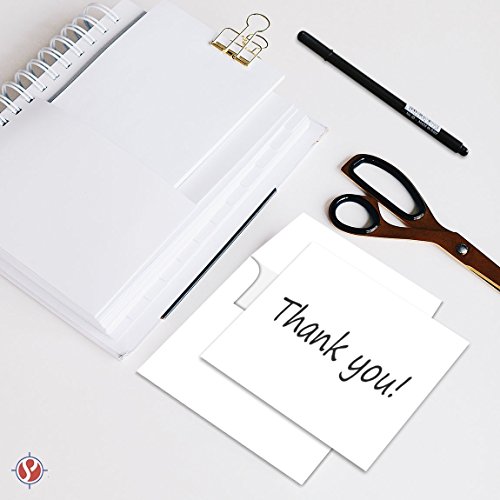 Heavyweight Blank White Flat Note Cards and Envelopes - Great for Announcements, Invitation, Thank You, Greeting, Printing Holiday Cards | 4 1/2β x 6β (A6) | 50 Sets Per Pack | Not a Fold Over Card