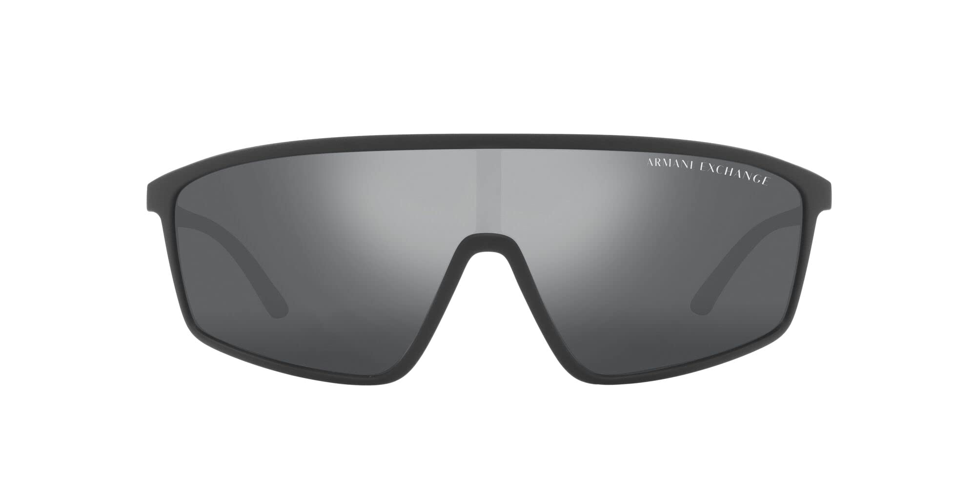 A|X ARMANI EXCHANGE Men's AX4119S Rectangular Sunglasses, Matte Black/Grey Mirrored Black, 37 mm