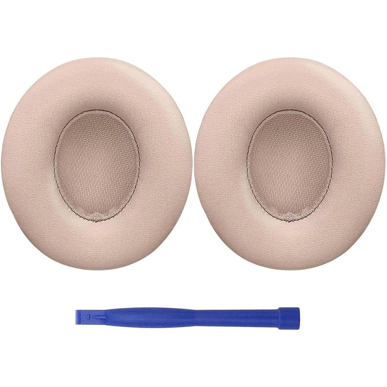 Beats Solo 3 Wireless Ear Pads Replacement, BUTIAO Protein Leather Memory Foam Headphone Earpads Ear Cushion Pad for Beats by Dre Solo 3 Wireless & Solo 2 Wireless Over Ear Headsets (Champagne)