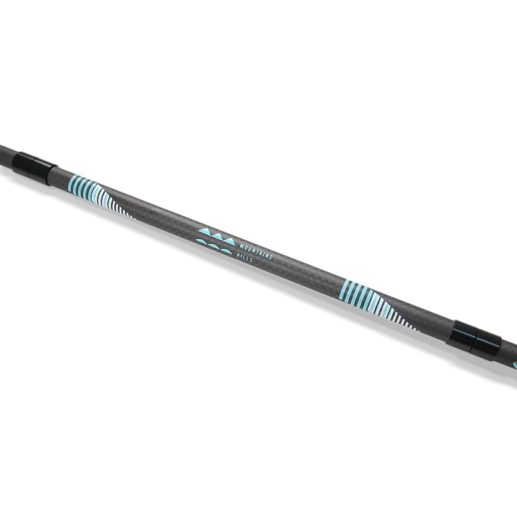 A001 Trekking Poles Carbon Fiber 2 Pack, Collapsible Folding Walking Stick, 5-Section Adjustable Telescopic Pole with Cork Grip, Lightweight Hiking Gear for Camping, Backpacking, Climbing, Walking,