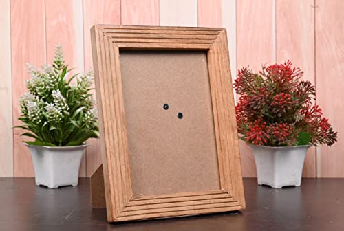 EDHAS Acacia Wood 5" x 7" Picture Frame with Real Glass For Tabletop, Farmhouse Solid Natural Wood Picture Frame